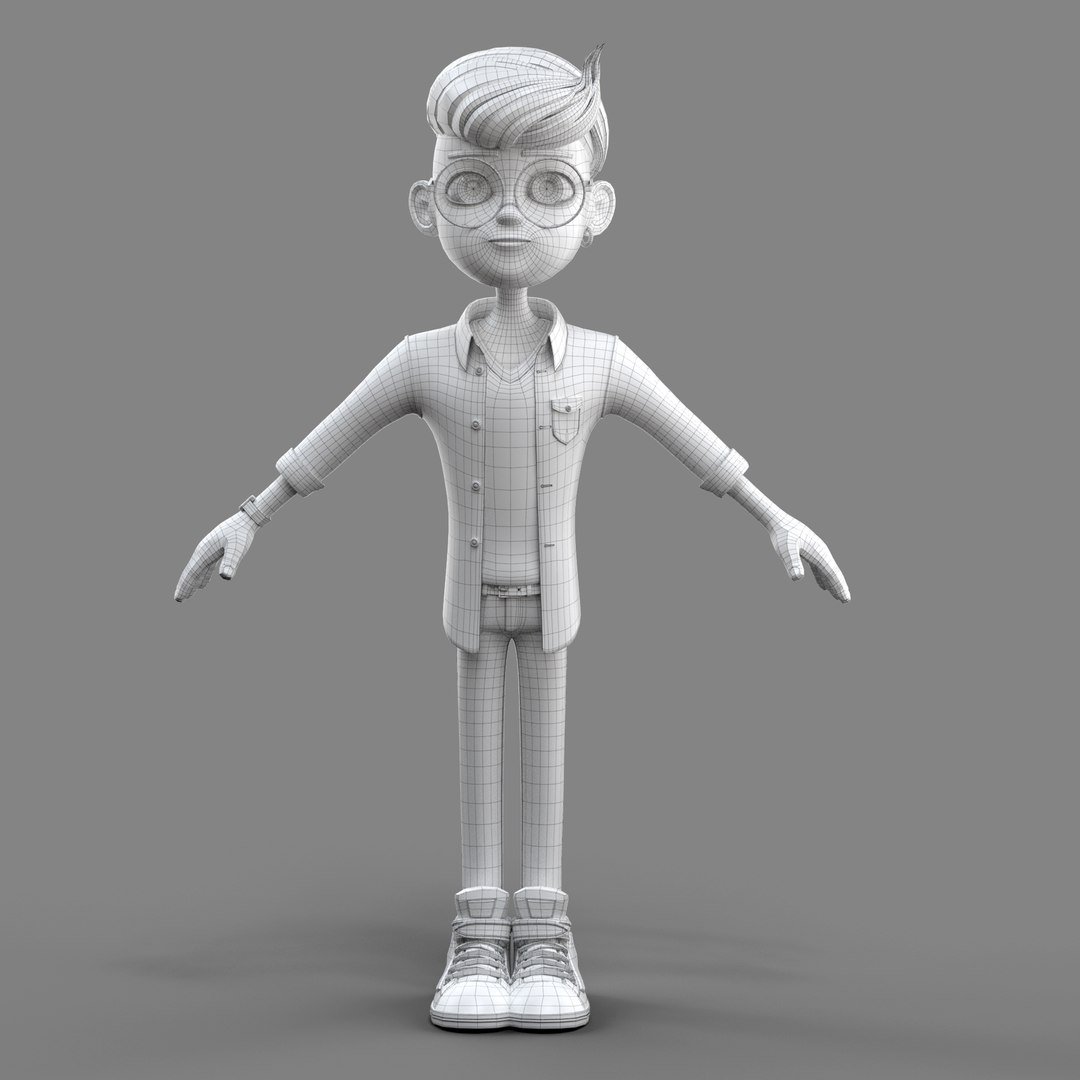 Cartoon Cool Guy 3D Model - TurboSquid 1780834