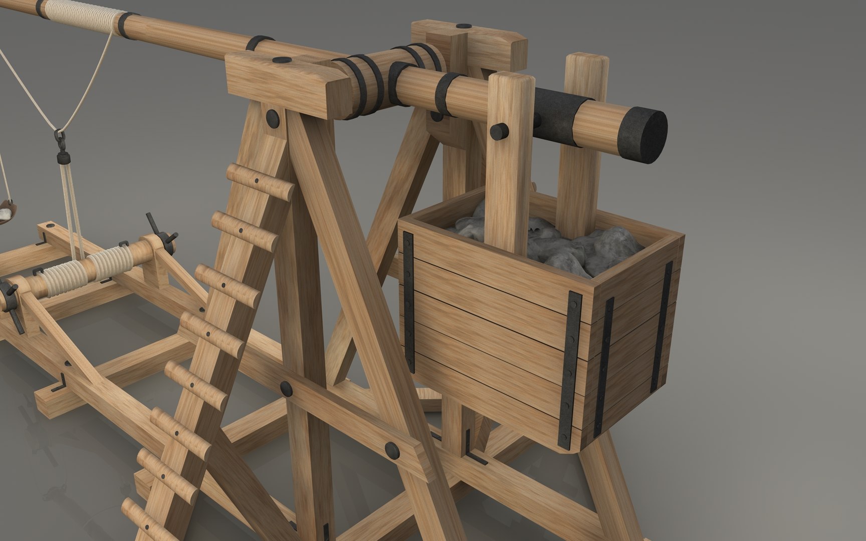Medieval Trebuchet Obj