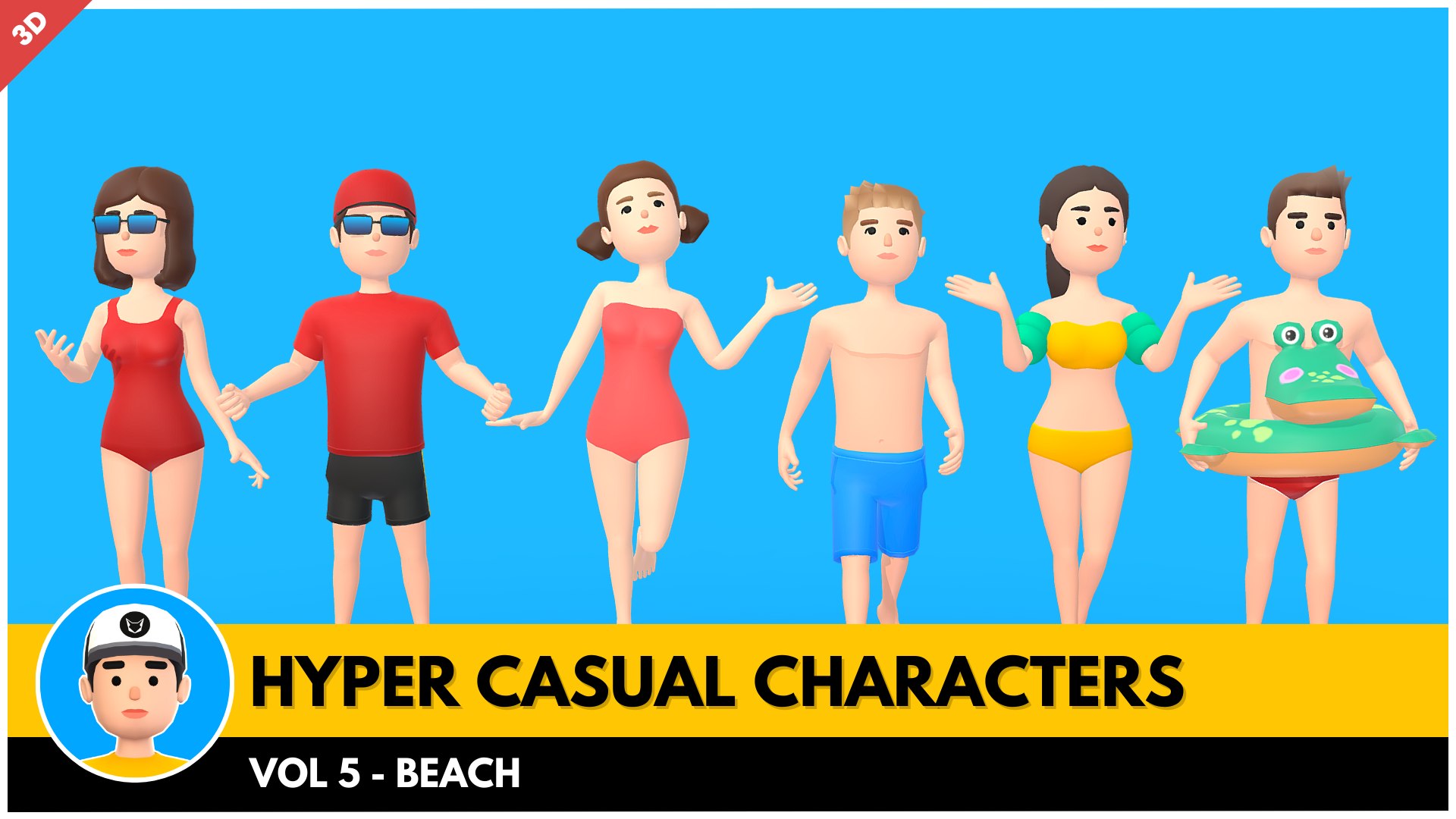 HYPER CASUAL CHARACTERS VOL 5 - BEACH 3D Model - TurboSquid 2057889