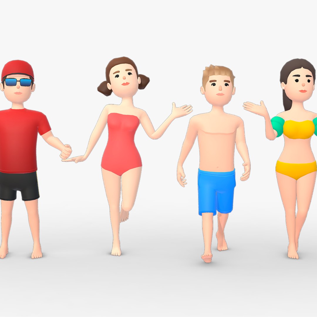 HYPER CASUAL CHARACTERS VOL 5 - BEACH 3D Model - TurboSquid 2057889