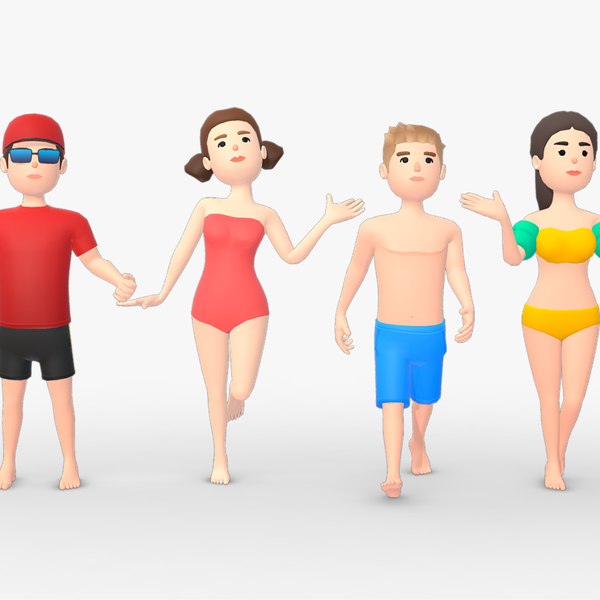 3D модель HYPER CASUAL CHARACTERS VOL 5 - BEACH - TurboSquid 2057889