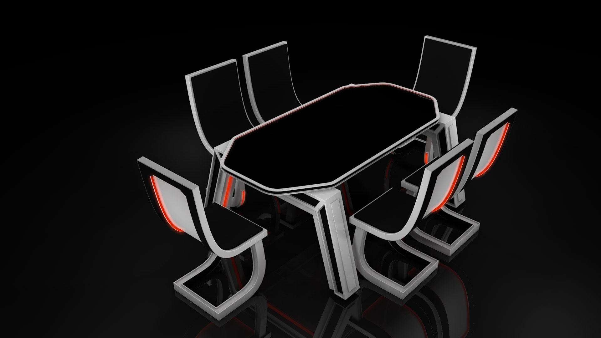 Sci Fi Table And Chair Model - TurboSquid 2251292