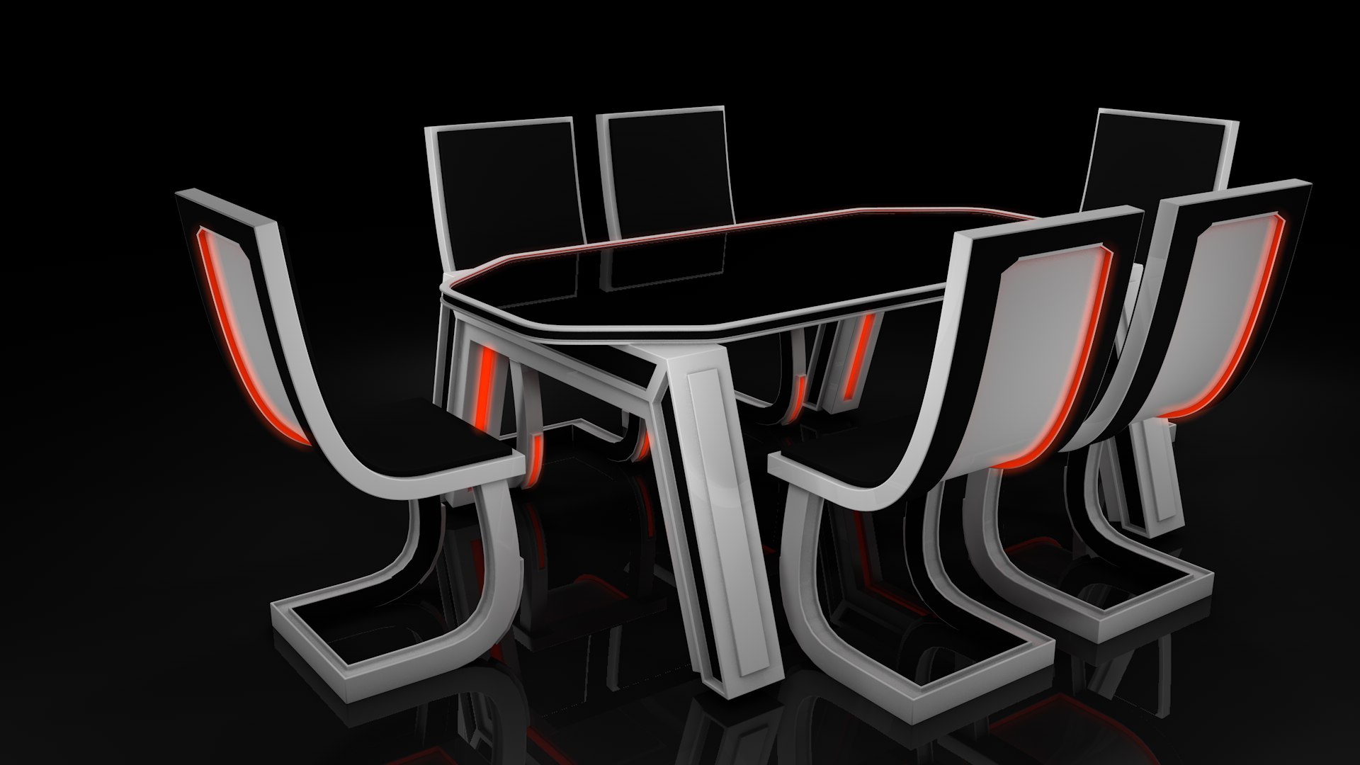 Sci Fi Table And Chair Model - TurboSquid 2251292