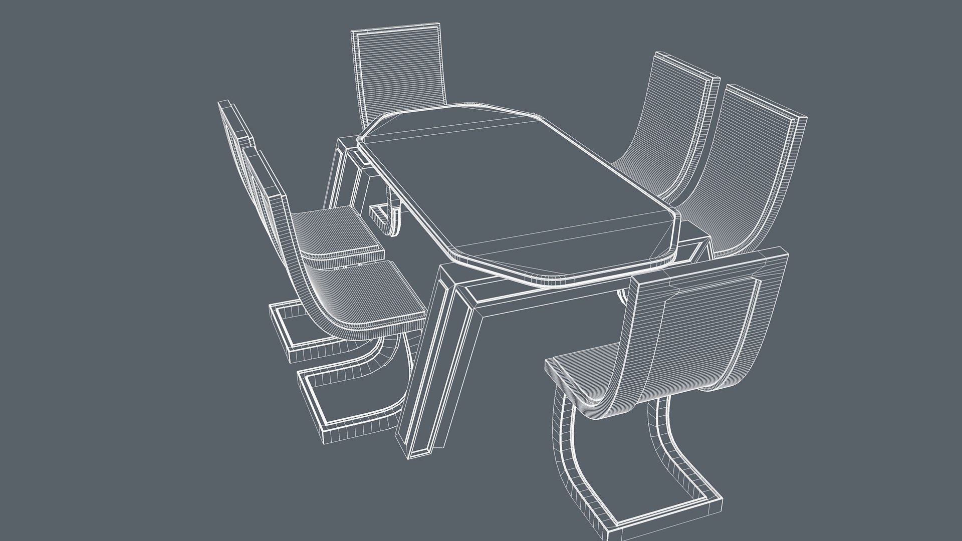 Sci Fi Table And Chair Model - TurboSquid 2251292