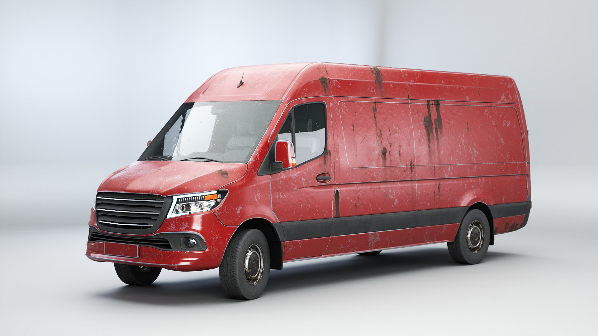 3D Generic Rusted Euro Long Panel Van - TurboSquid 2299750