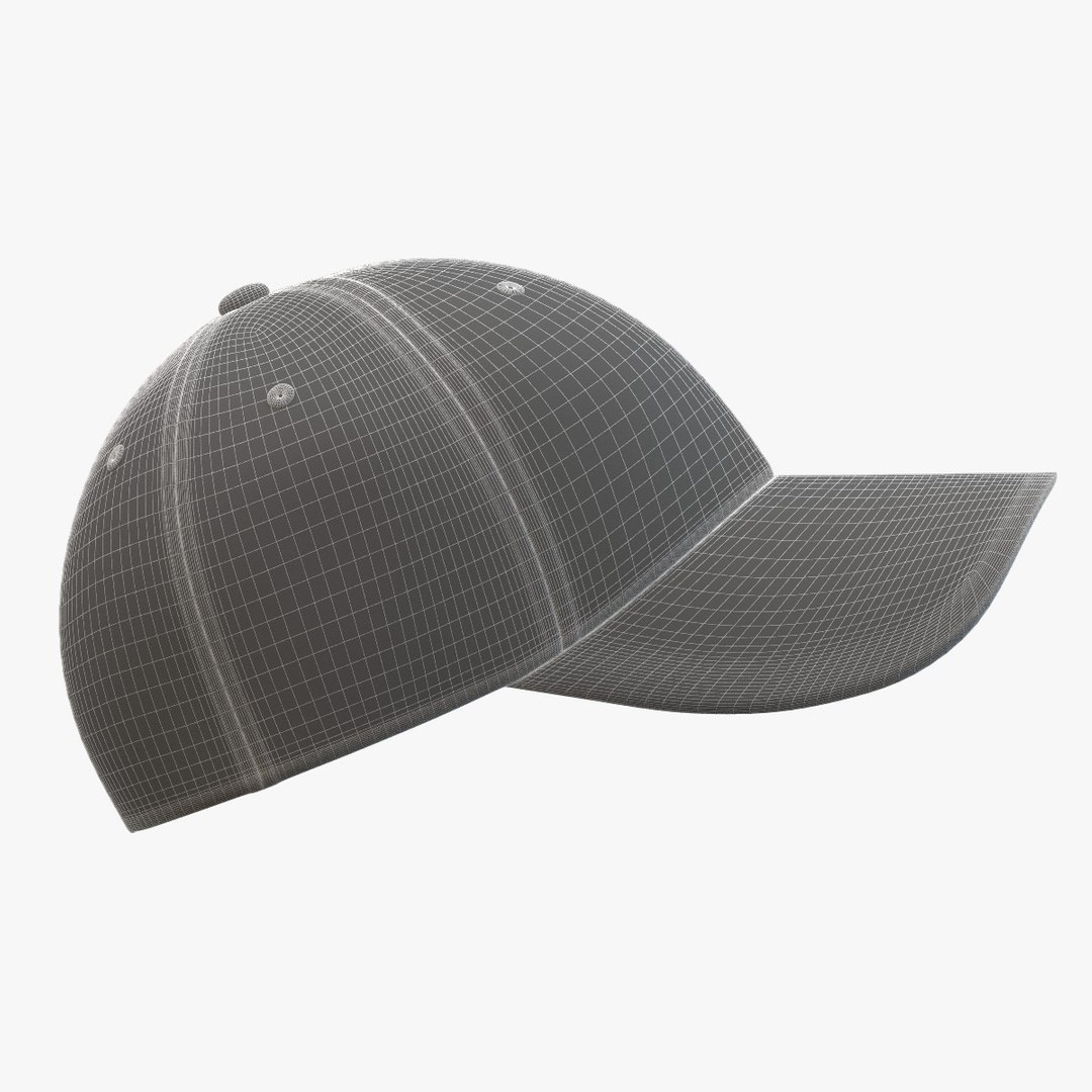 3d - Cap Red White Model