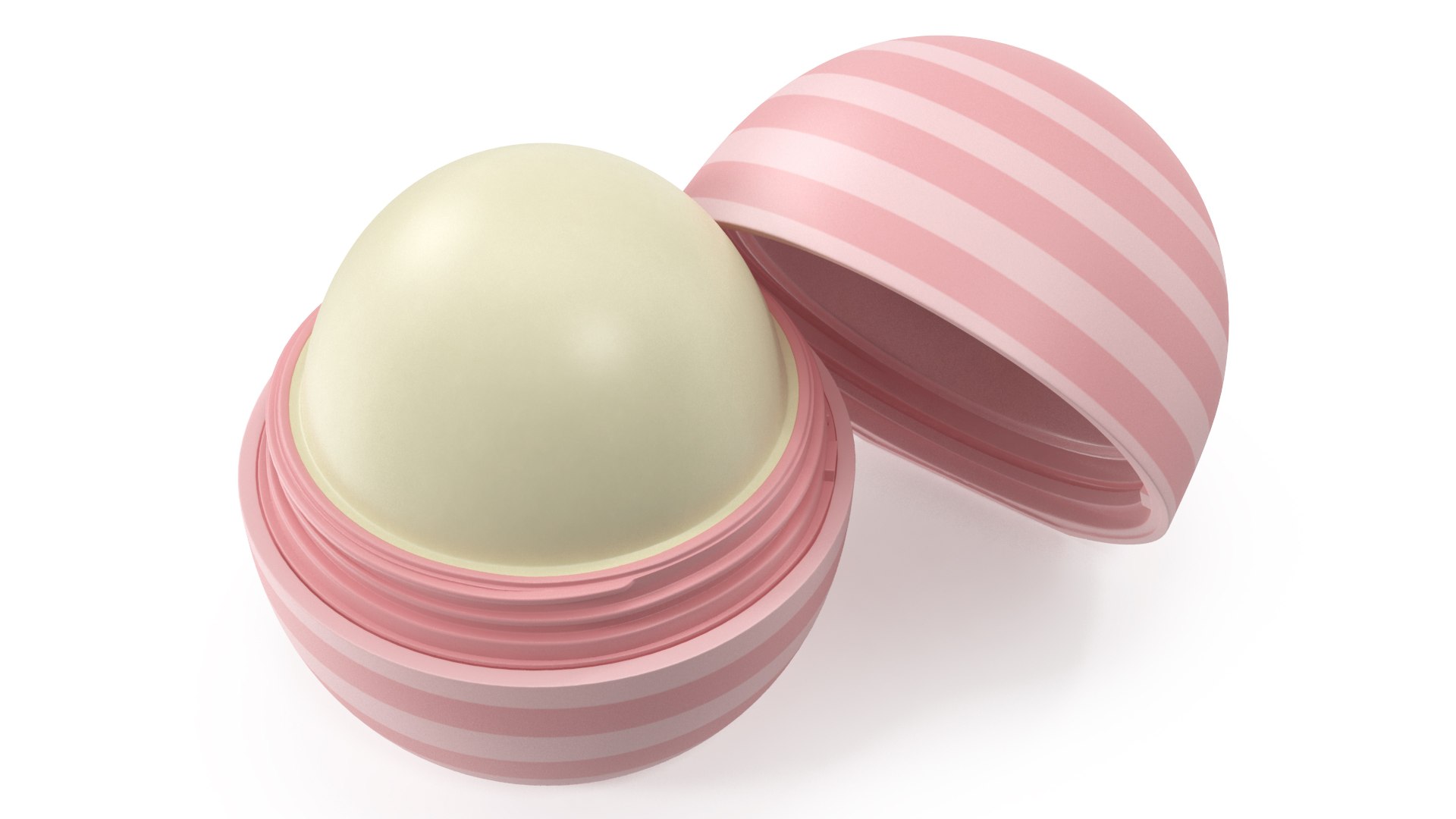 3D EOS Natural Lip Balm Pink Stripes Open - TurboSquid 2055949