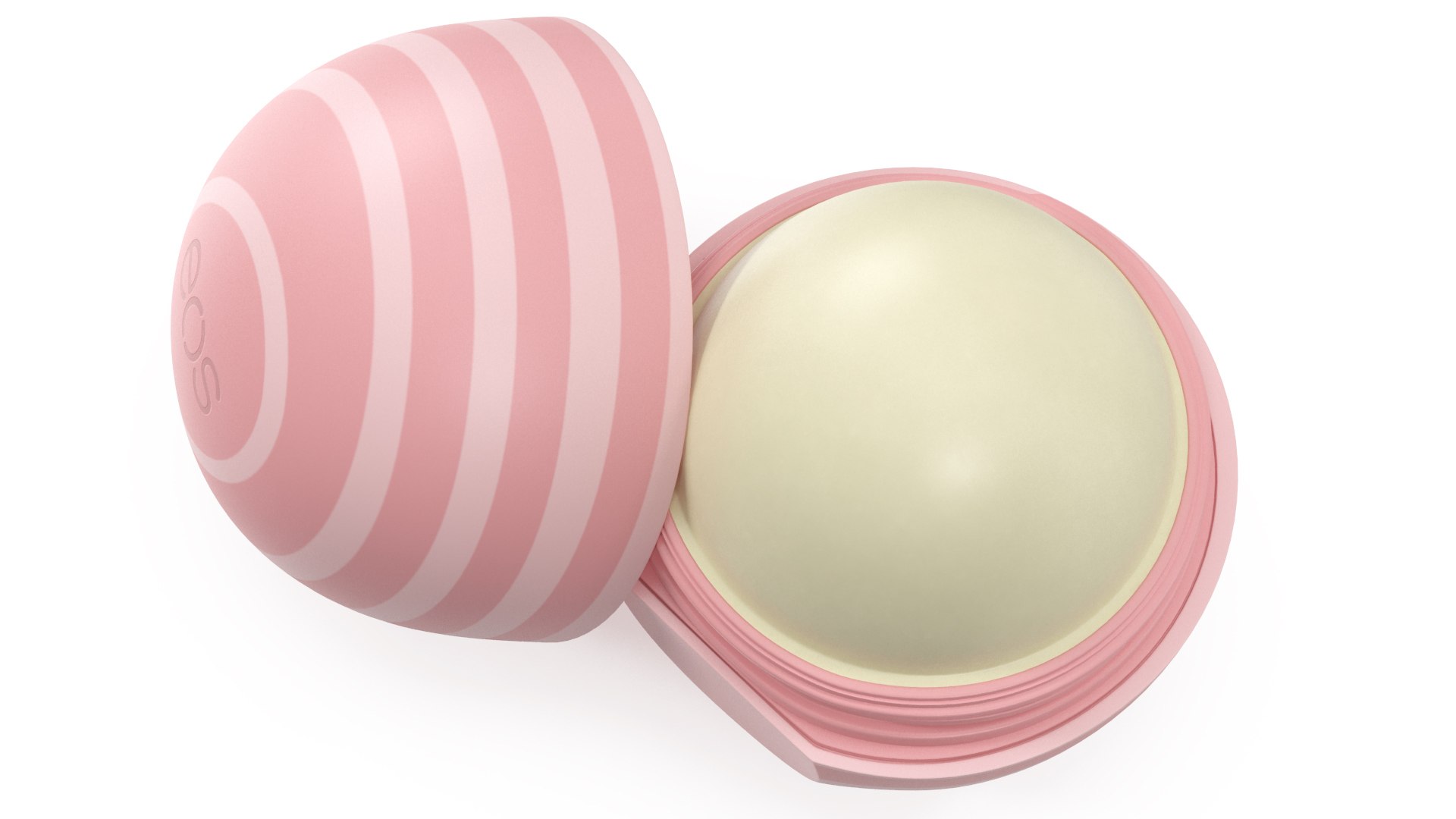 3D EOS Natural Lip Balm Pink Stripes Open - TurboSquid 2055949