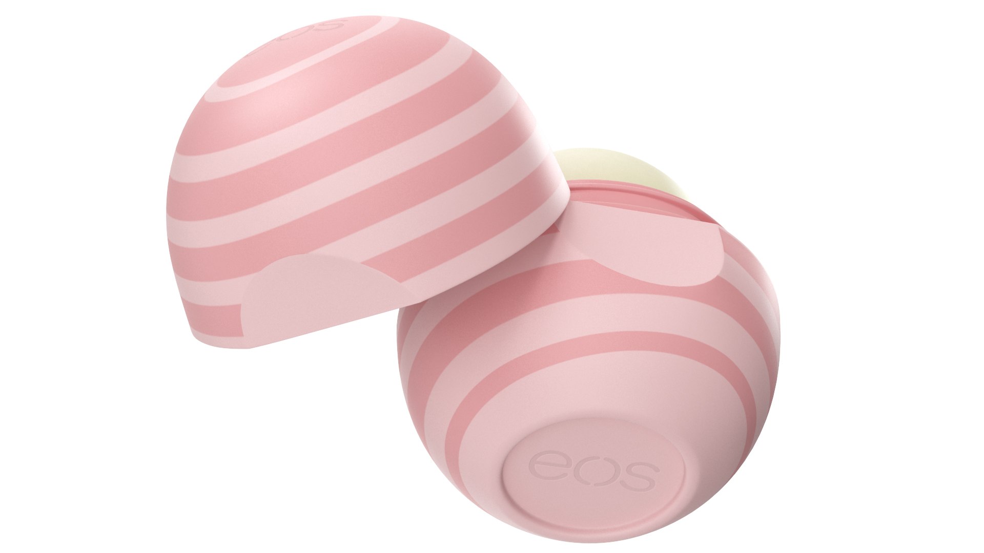 3D EOS Natural Lip Balm Pink Stripes Open - TurboSquid 2055949