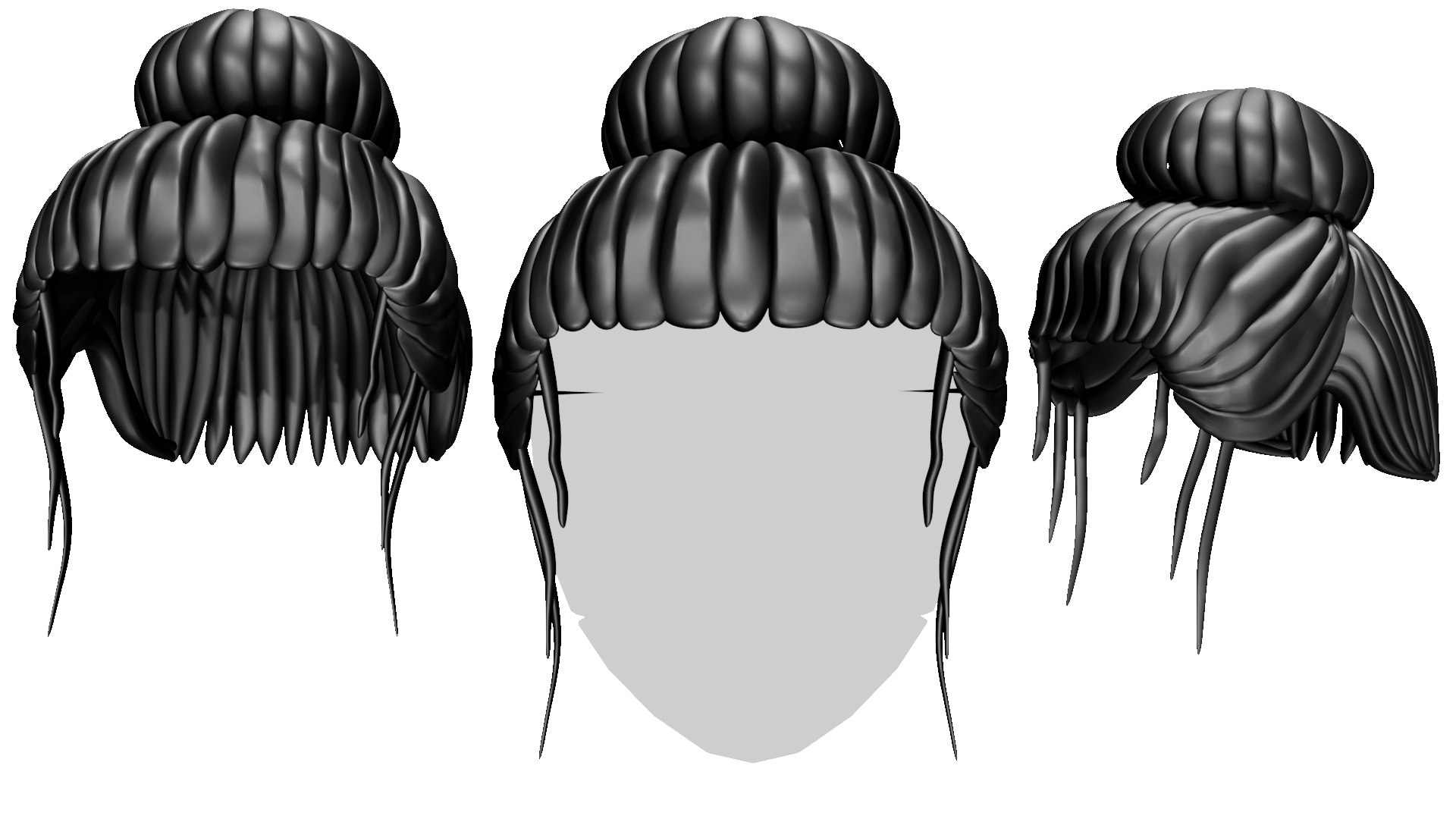3D Hair Wig Model - TurboSquid 1814288
