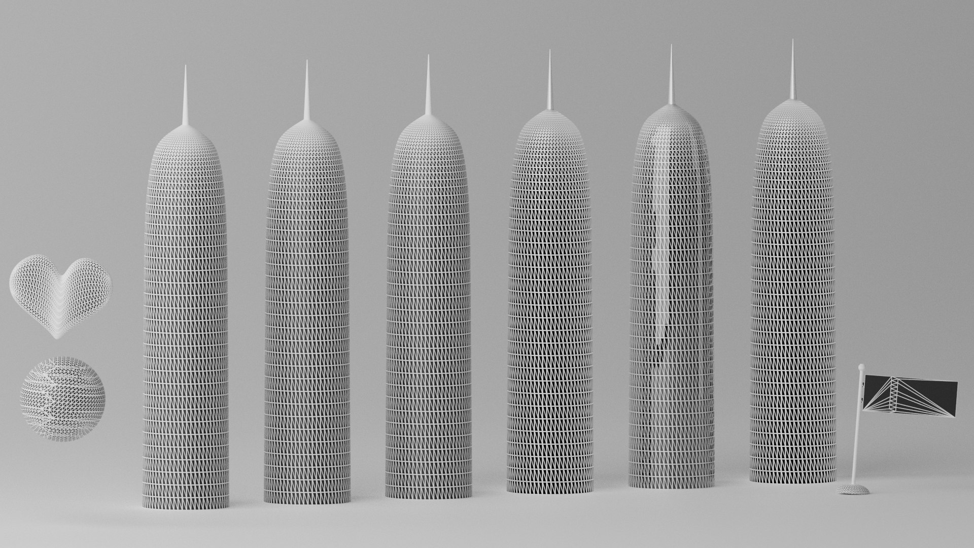 Burj Qatar Doha Tower Landmark 3D - TurboSquid 2044881