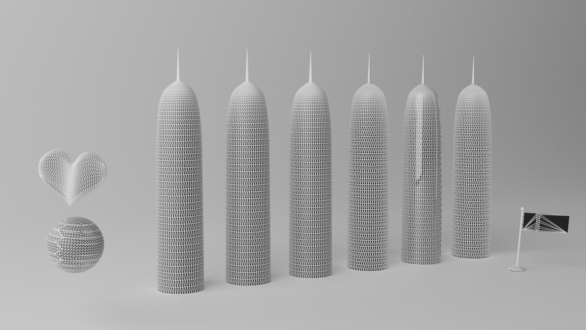 Burj Qatar Doha Tower Landmark 3D - TurboSquid 2044881