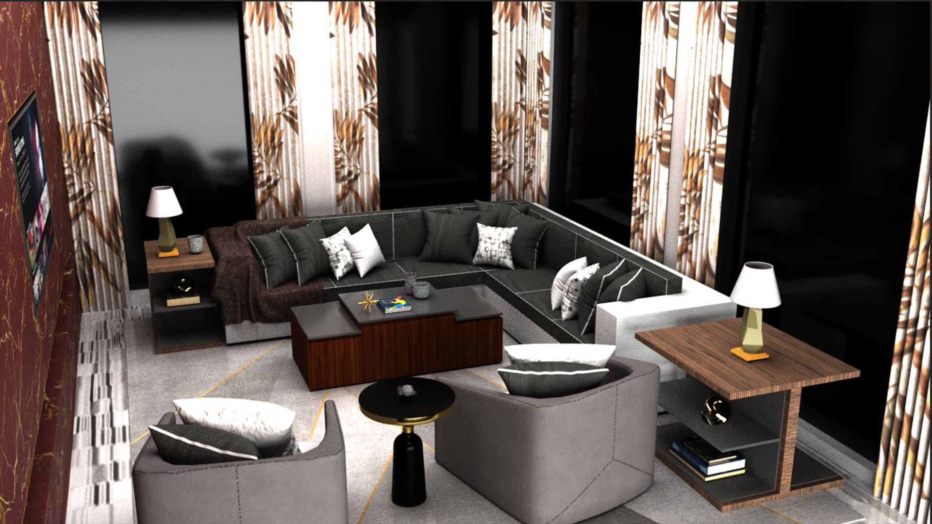 3D model 3D Living Room Design - TurboSquid 2150149