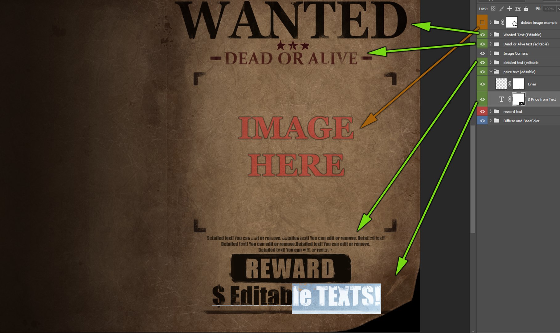 Wanted poster v2 editable 3D model - TurboSquid 1346971
