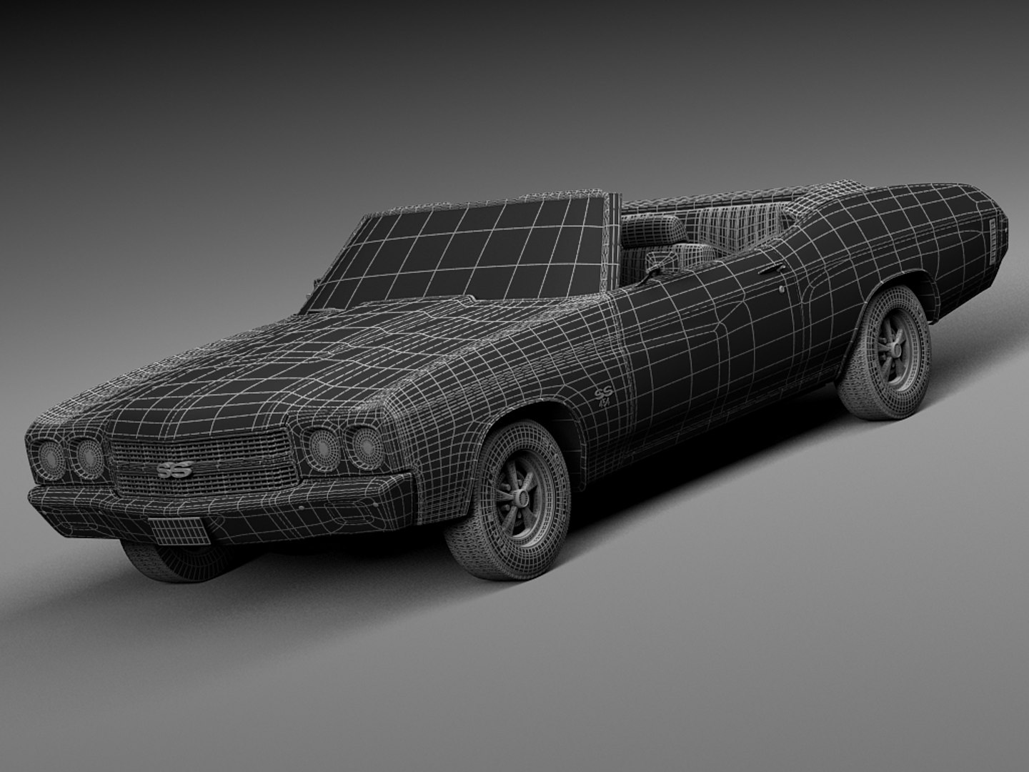 convertible chevrolet 1970 3d c4d