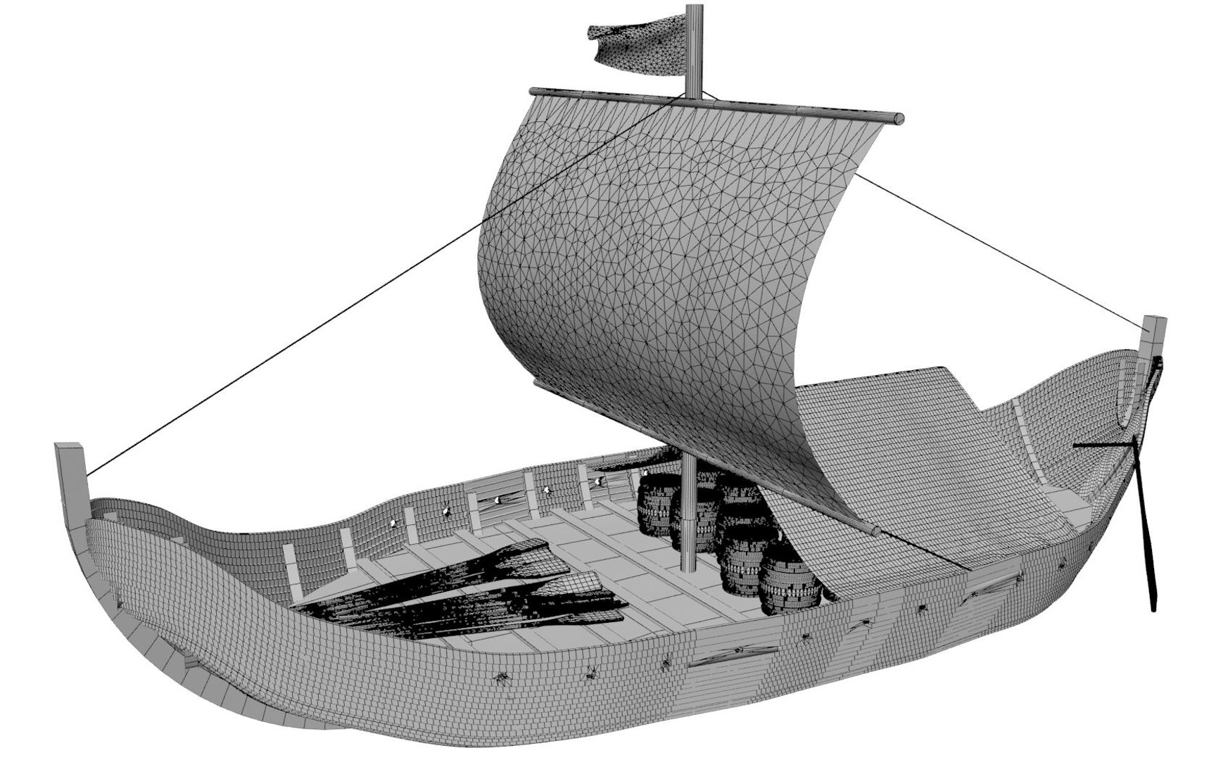 Viking Cargo Ship Knorr 3d Obj