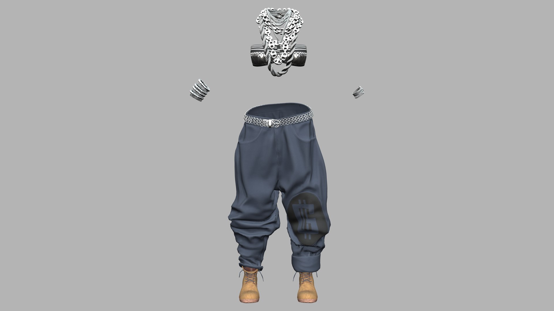 Full Female Rapper Outfit 3D model - TurboSquid 2074441