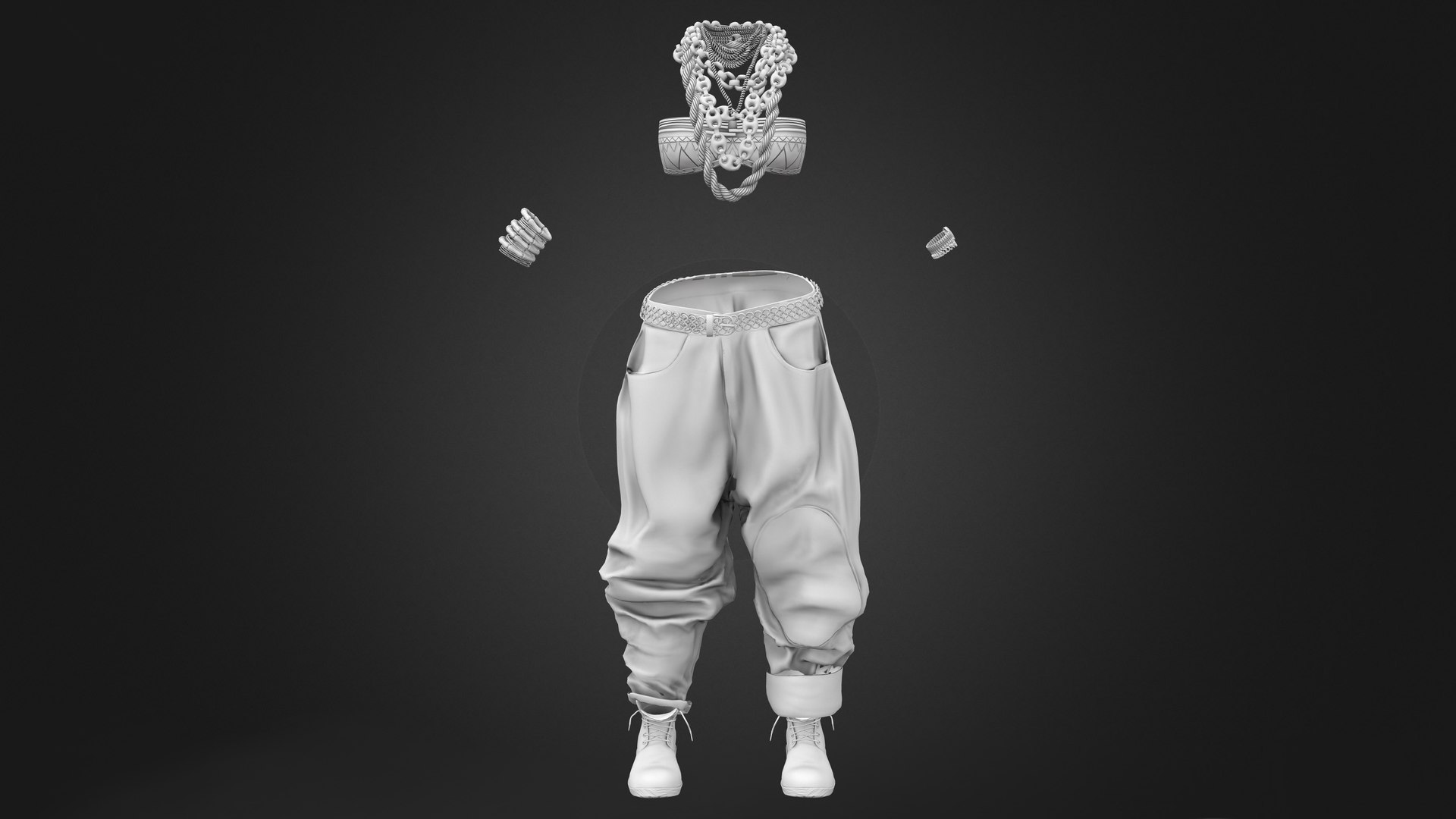 Full Female Rapper Outfit 3D Model - TurboSquid 2074441