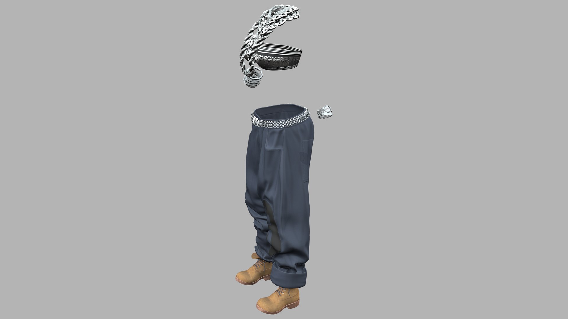 Full Female Rapper Outfit 3D Model - TurboSquid 2074441