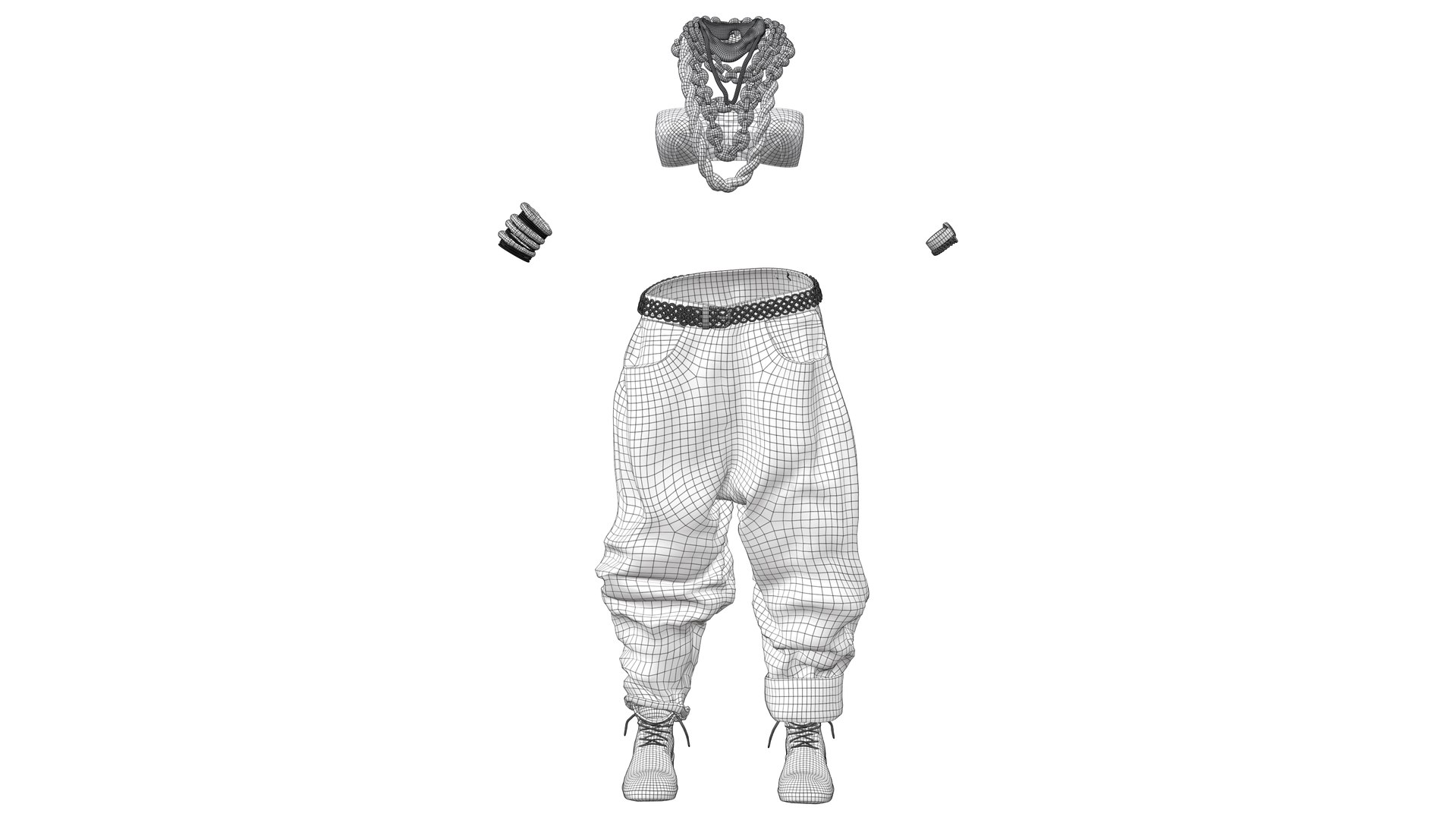 Full Female Rapper Outfit 3D Model - TurboSquid 2074441