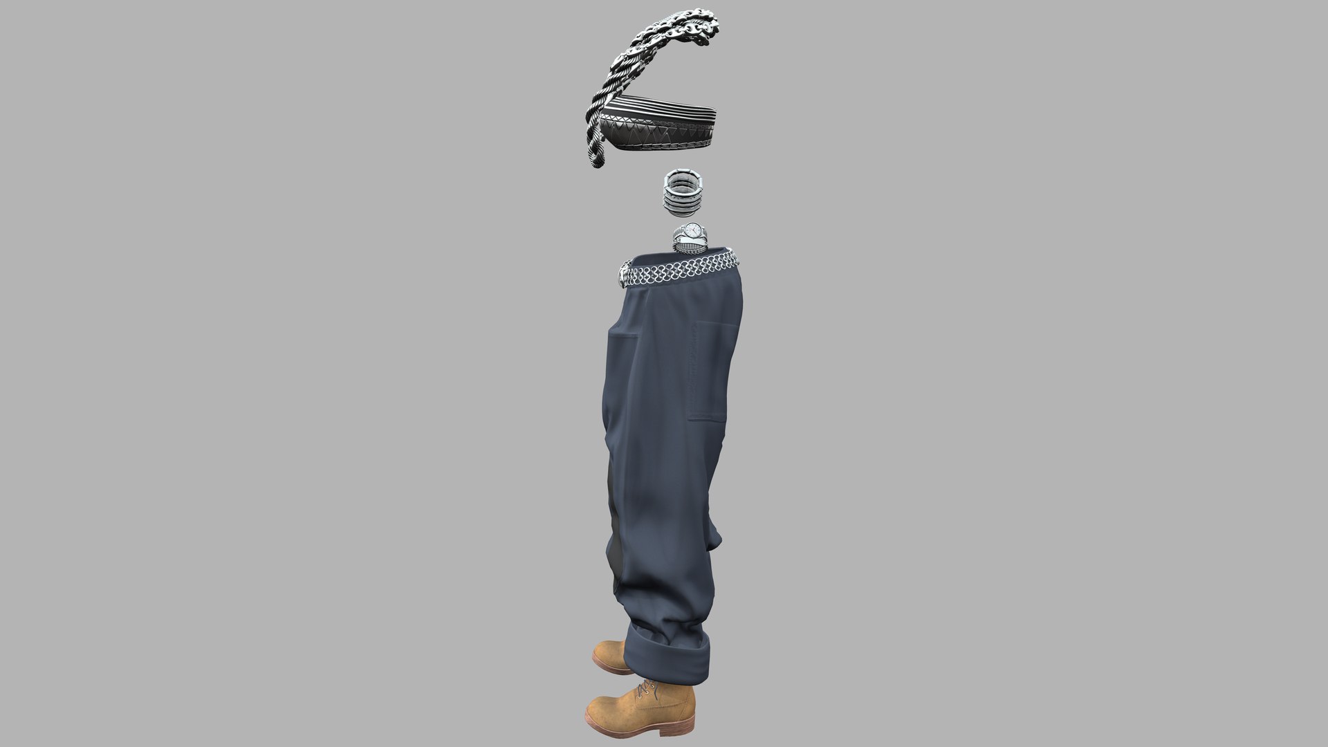 Full Female Rapper Outfit 3D Model - TurboSquid 2074441