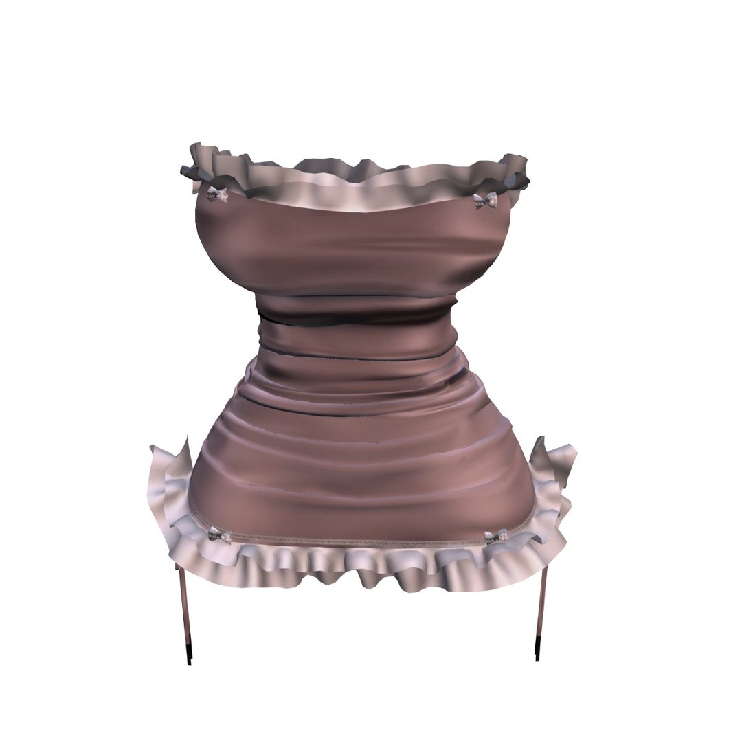3D Ruffle Dress 3D Model Low Poly - TurboSquid 2284977