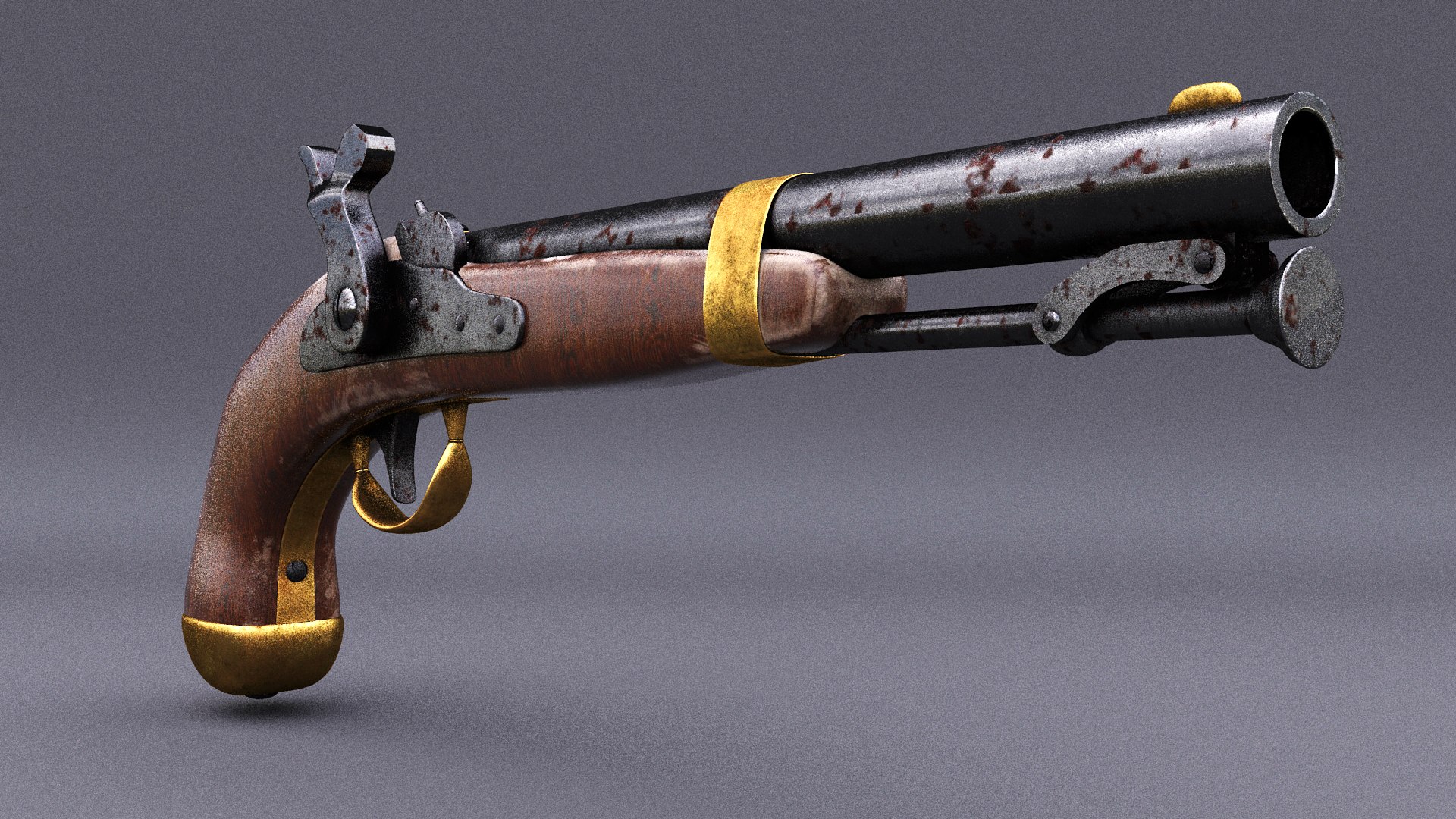 Gun Flintlock 3D Model - TurboSquid 1279853