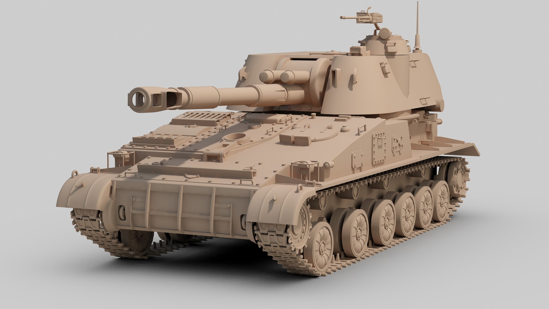 3d Model Of Soviet 2s3 Akatsiya Artillery