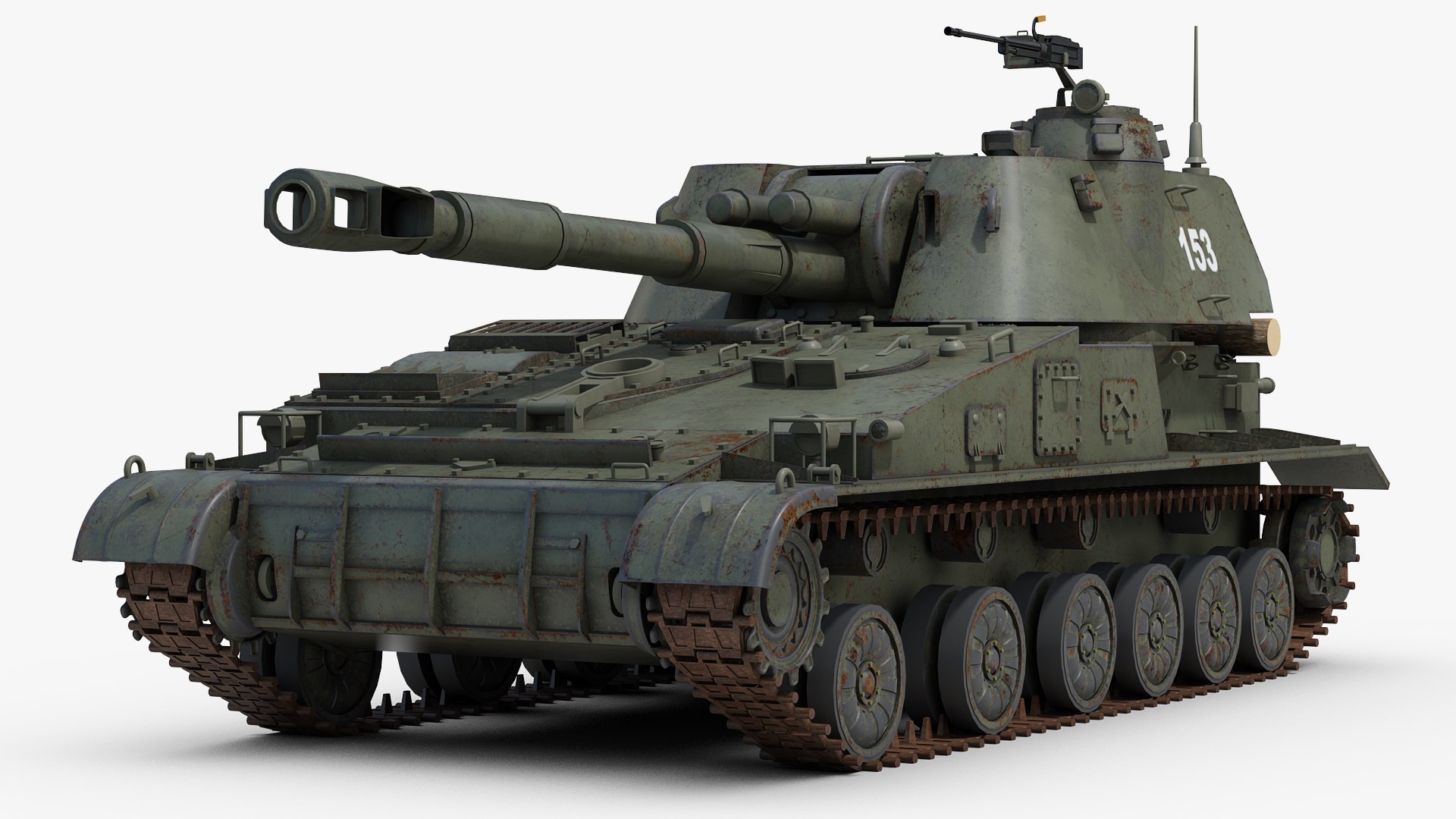 3d Model Of Soviet 2s3 Akatsiya Artillery