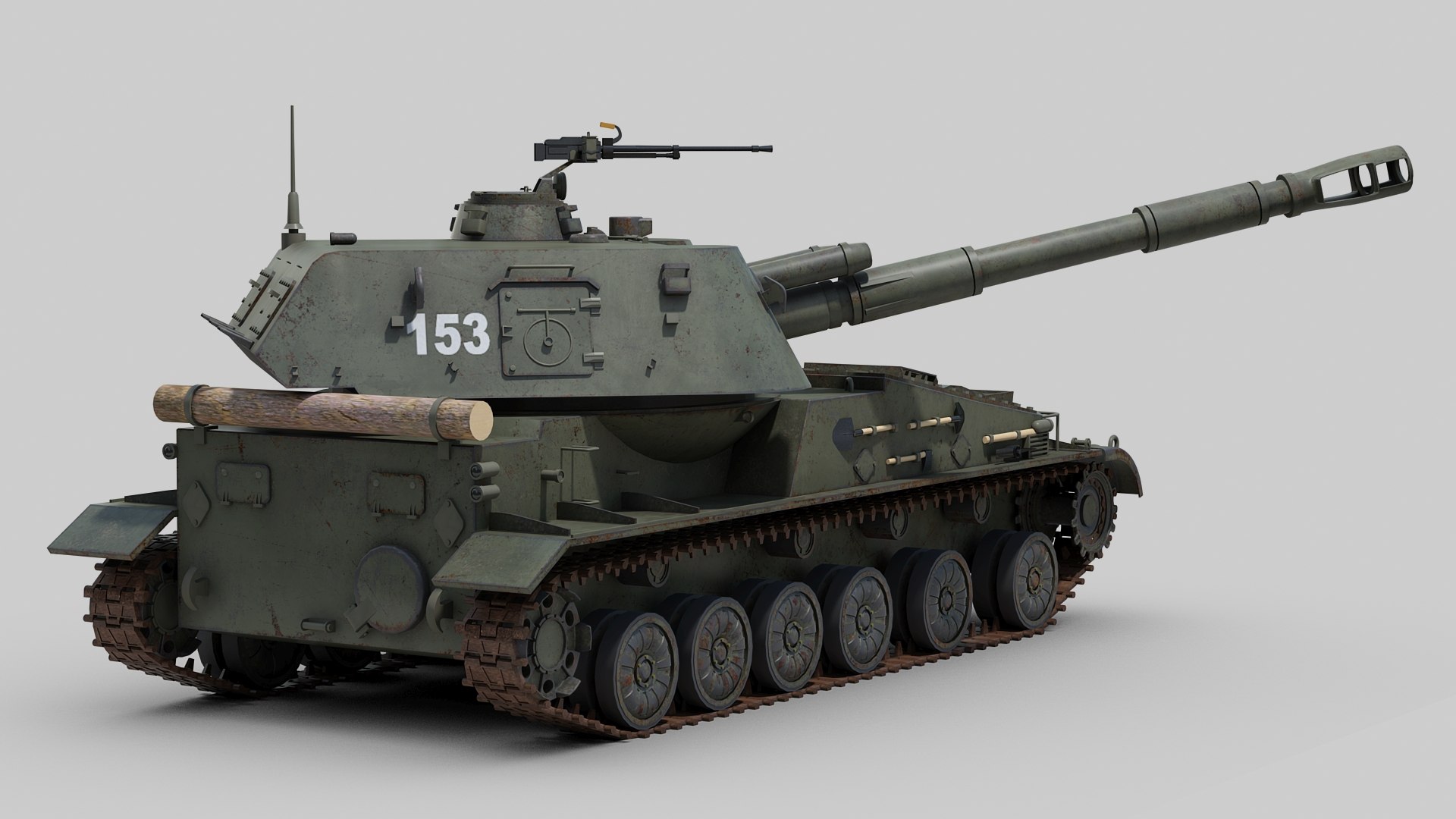 3d Model Of Soviet 2s3 Akatsiya Artillery