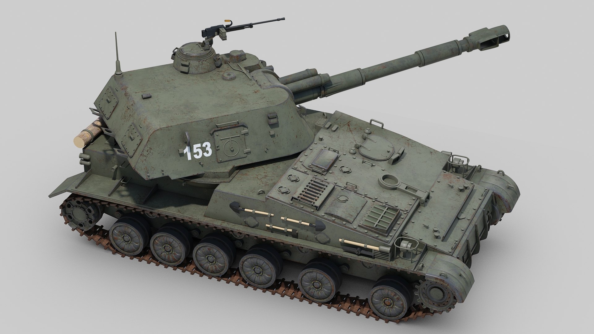 3d Model Of Soviet 2s3 Akatsiya Artillery