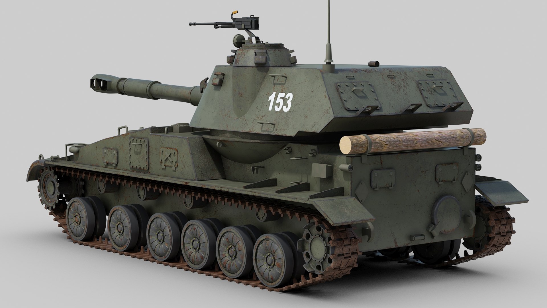 3d Model Of Soviet 2s3 Akatsiya Artillery