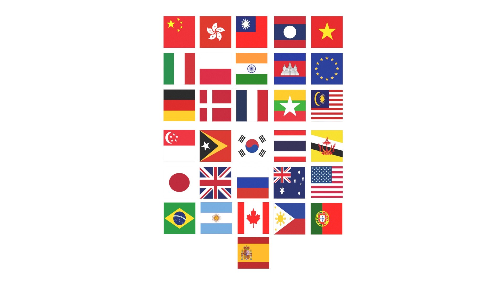 Flags Lego Tiles Set 3D Model - TurboSquid 1886270
