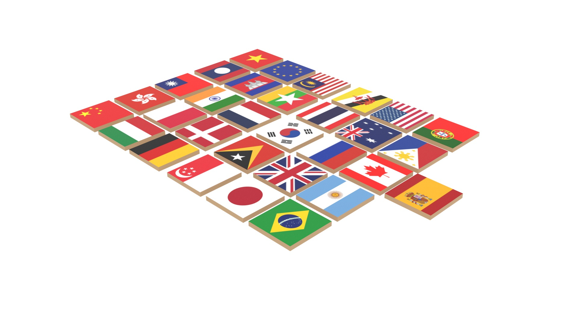 Flags Lego Tiles Set 3D Model - TurboSquid 1886270