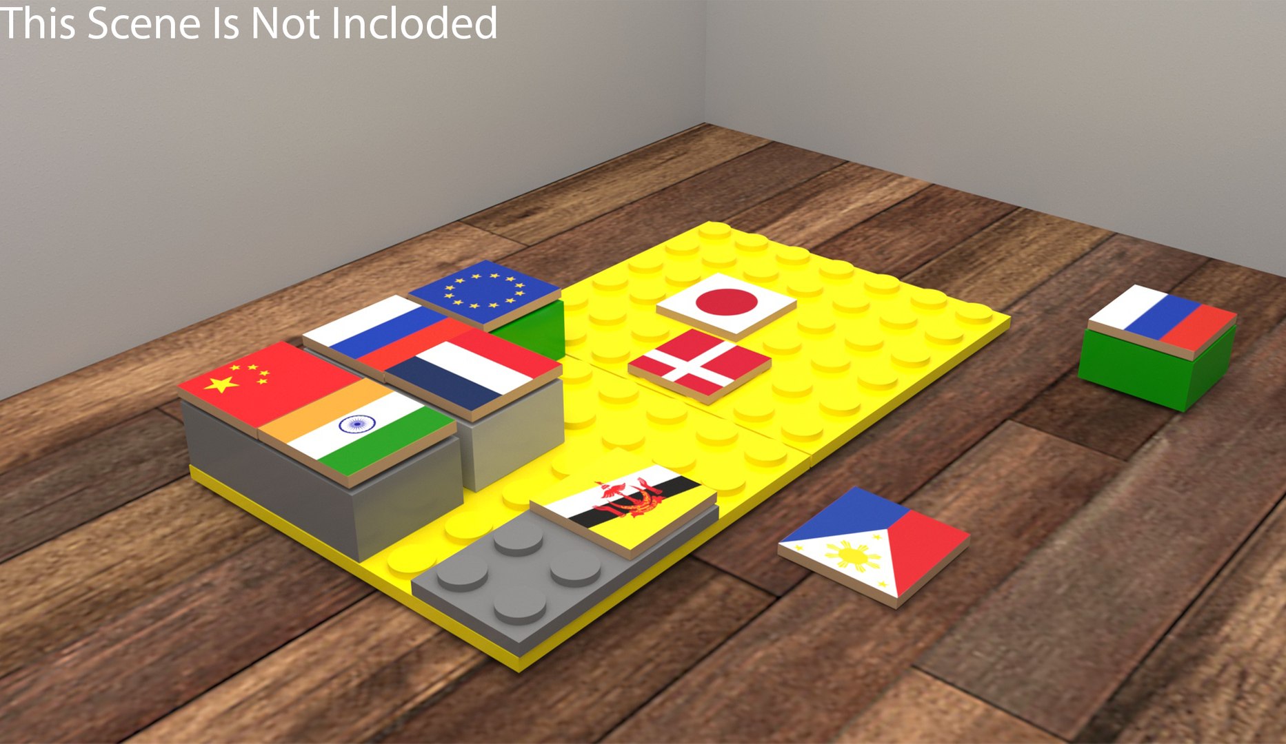Flags Lego Tiles Set 3D Model - TurboSquid 1886270