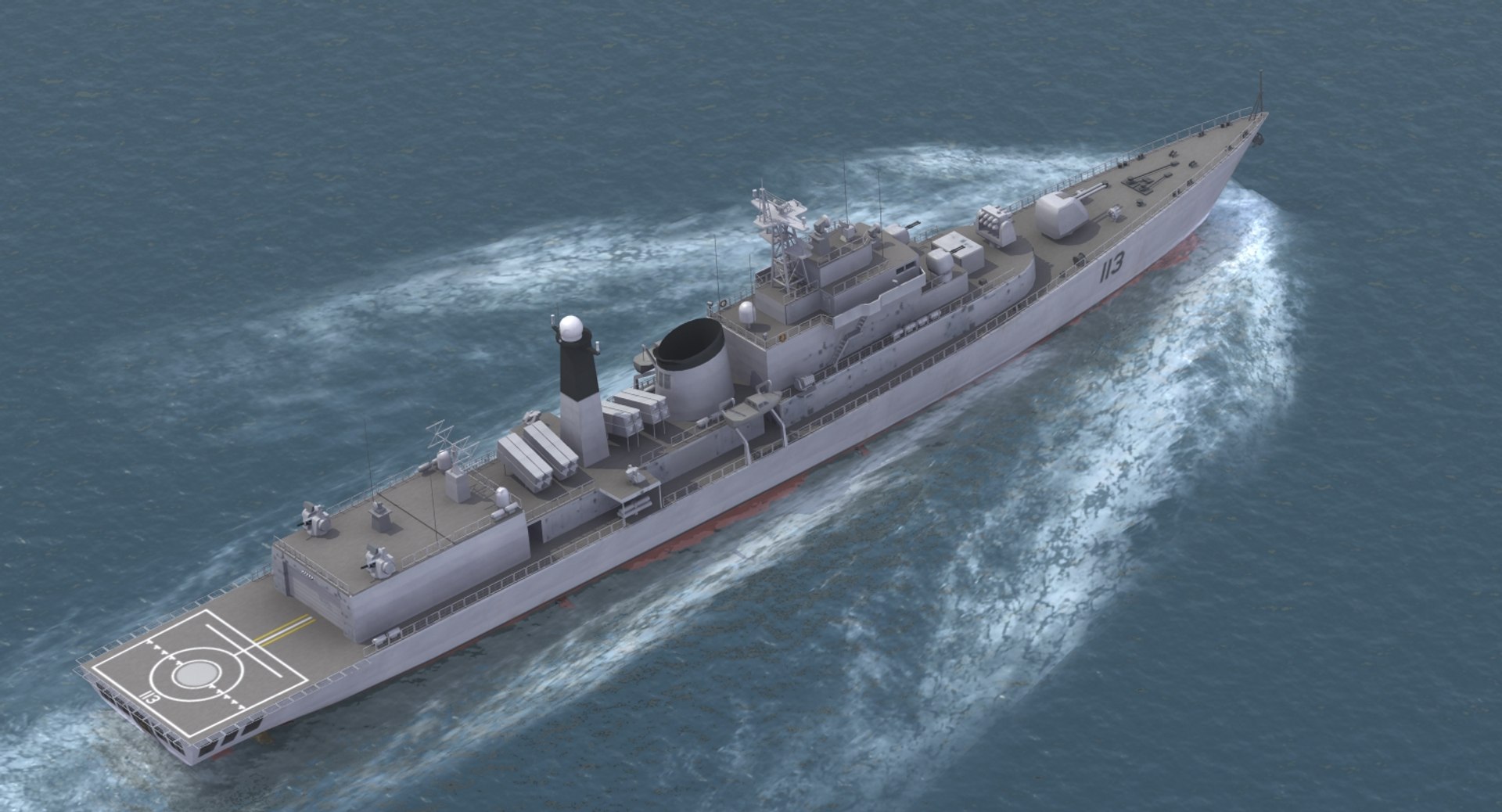 3d type052 luhu class destroyer model