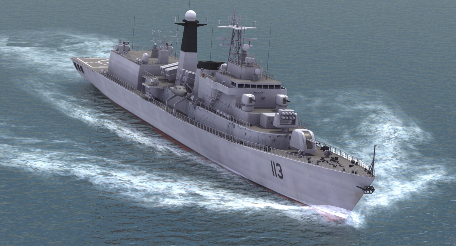 3d type052 luhu class destroyer model