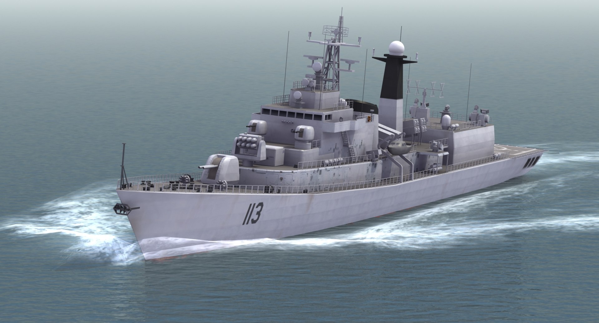 3d type052 luhu class destroyer model