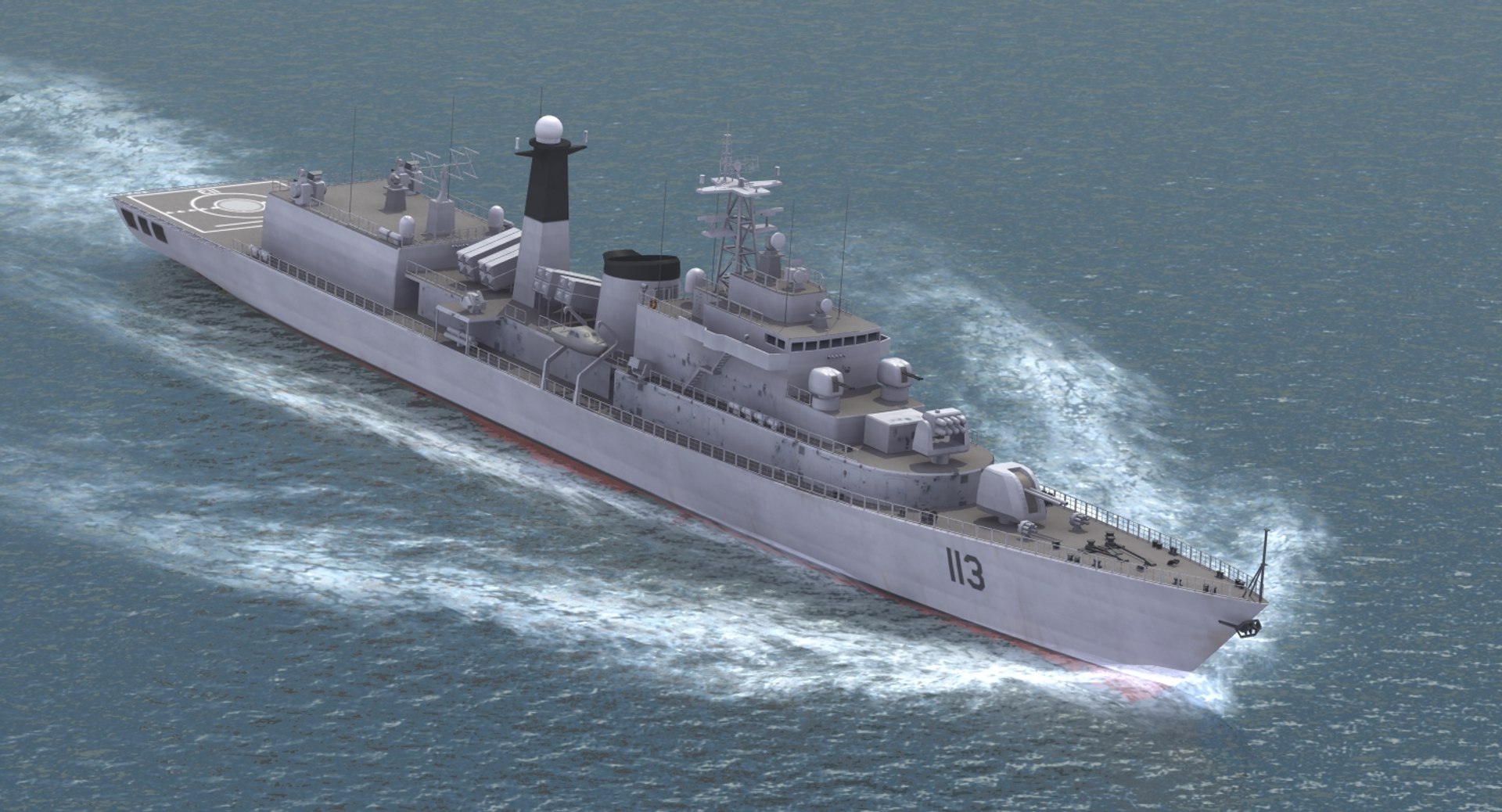 3d type052 luhu class destroyer model