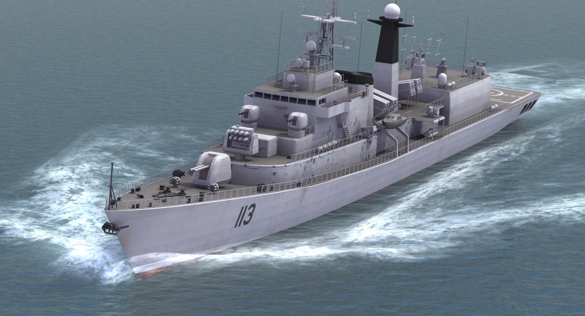 3d type052 luhu class destroyer model
