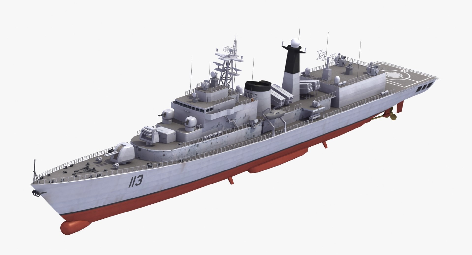 3d type052 luhu class destroyer model