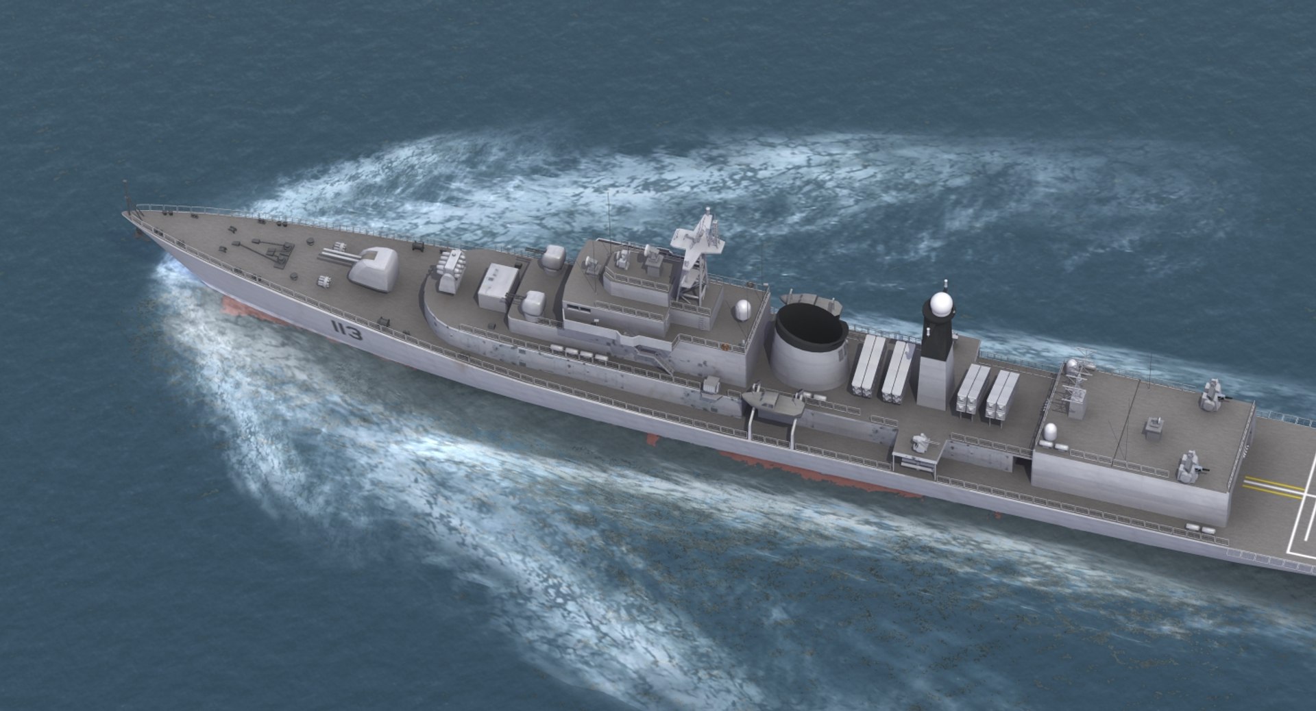 3d type052 luhu class destroyer model