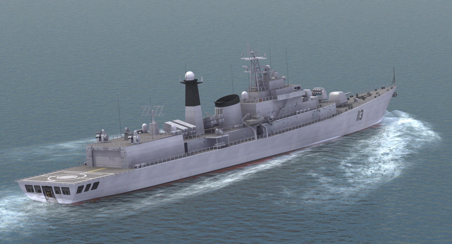 3d type052 luhu class destroyer model