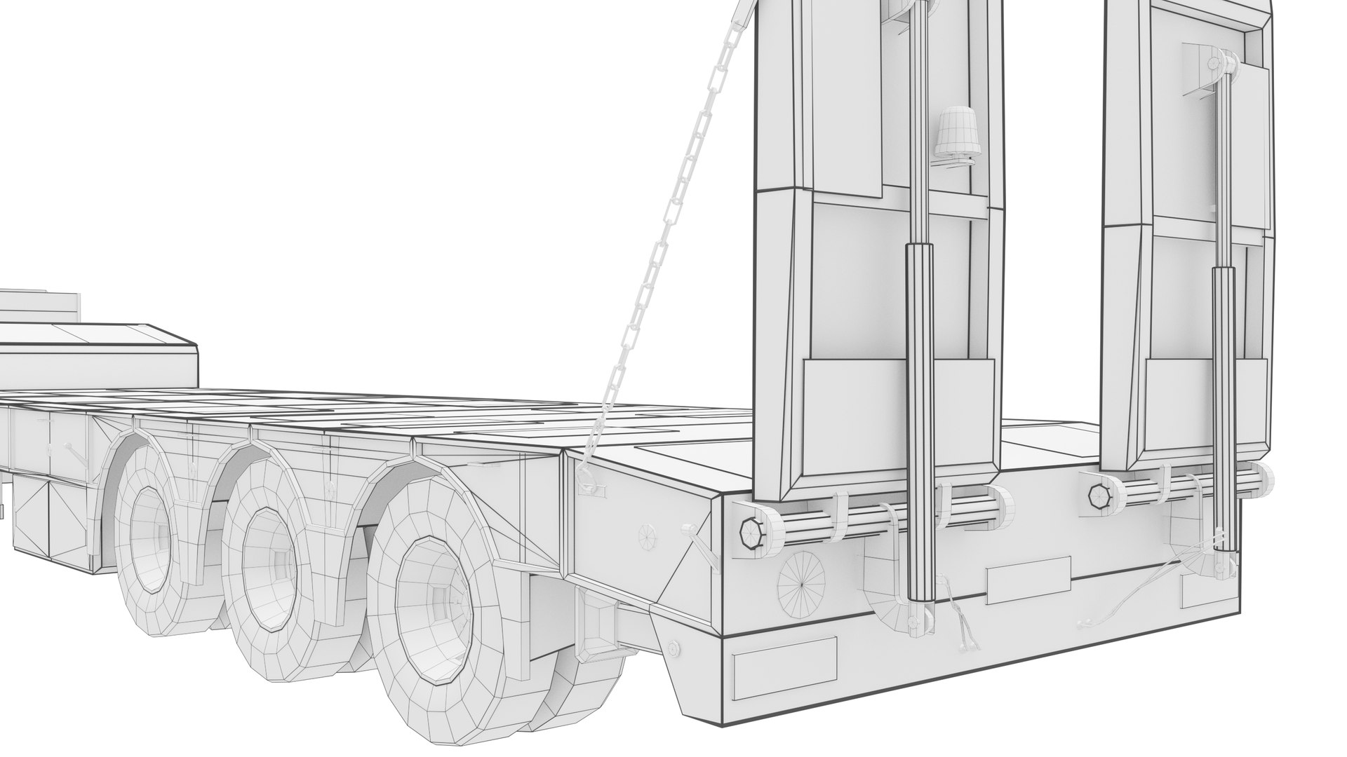 3D platform trailer model - TurboSquid 1403239