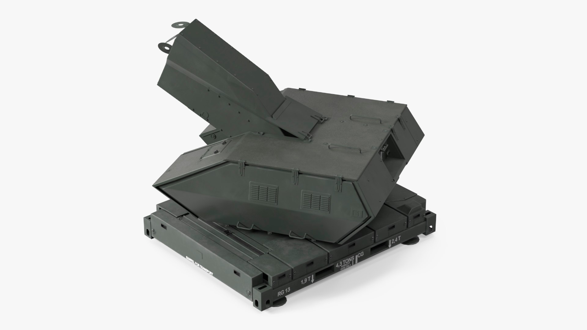 3D Skynex Laser Air Defense System Green Rigged For Cinema 4D Model ...