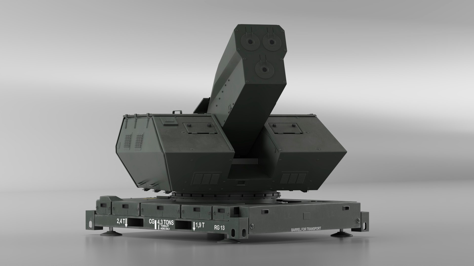 3D Skynex Laser Air Defense System Green Rigged For Cinema 4D Model ...