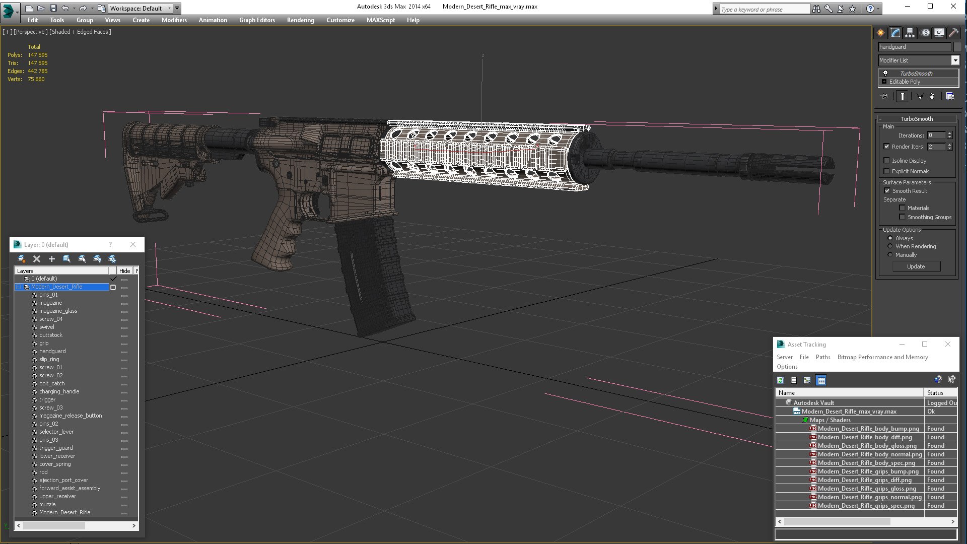 Modern Desert Rifle Model - TurboSquid 2212258