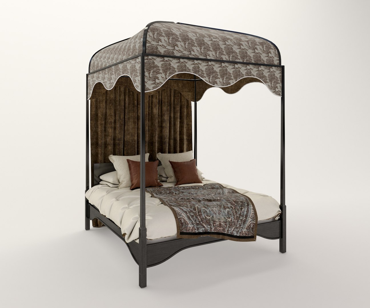 3d Classic Canopy Bed Model