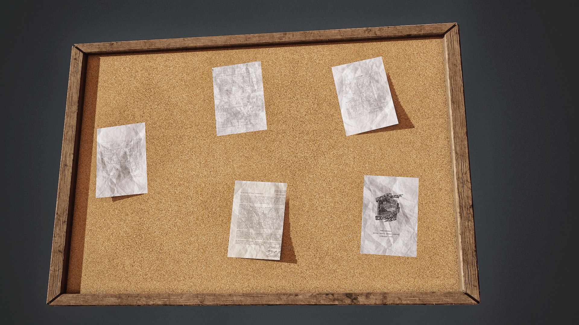 Vintage Cork Board 3D Model - TurboSquid 1169948