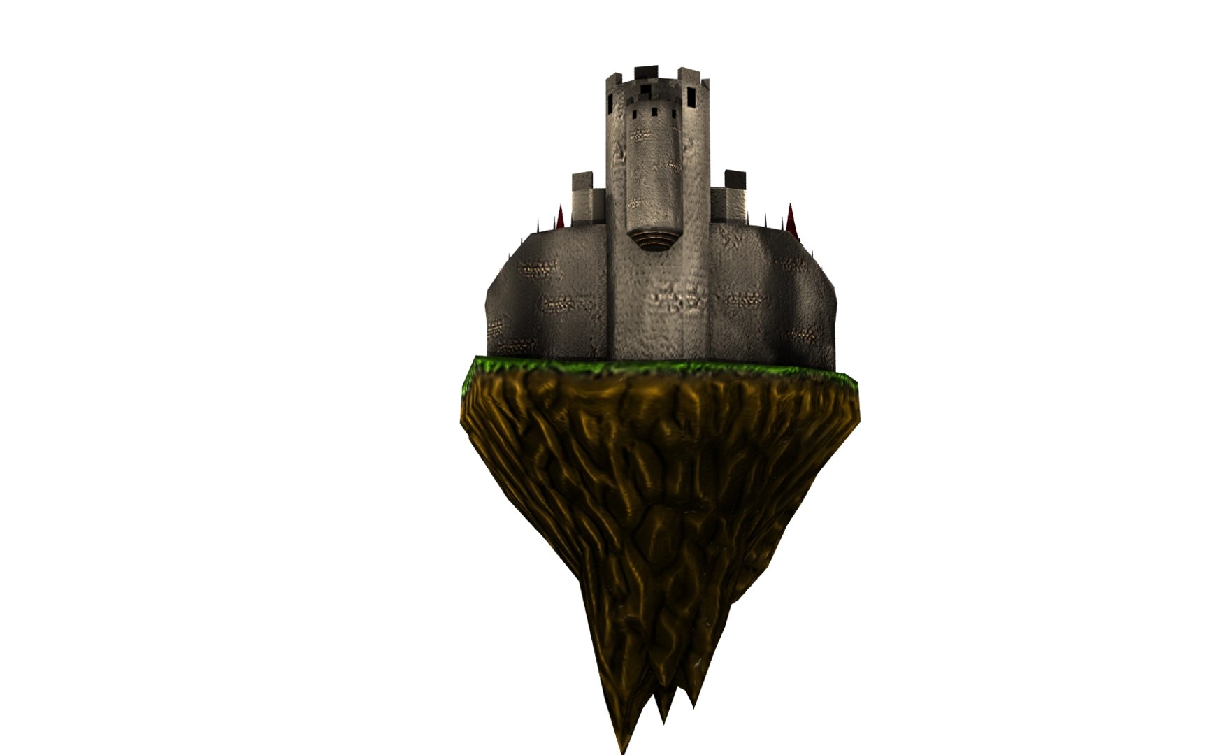 floating castle 3d obj
